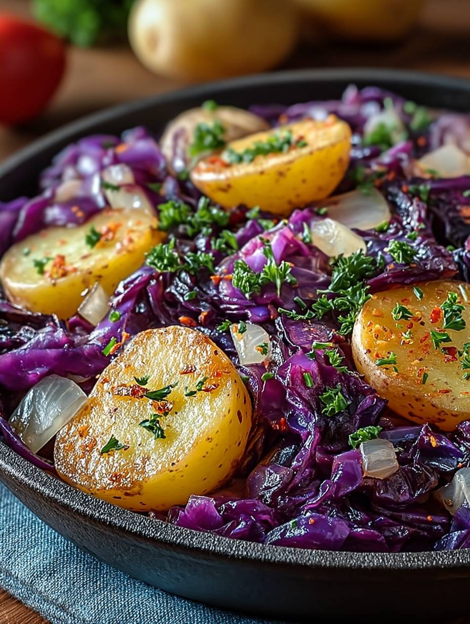 Rotkohl-Pfanne mit Kartoffeln – schlemmenjetzt.de